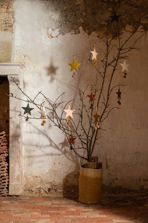 Muskhane - Hanging Star with Pompoms - The Flower Crate